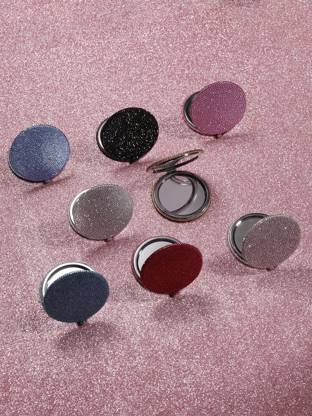 Bling compact mirror folding makeup round mirror 2x sided – Shine This Way
